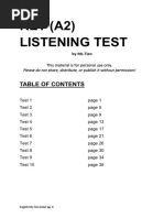 A2 Listening Test Overview | PDF