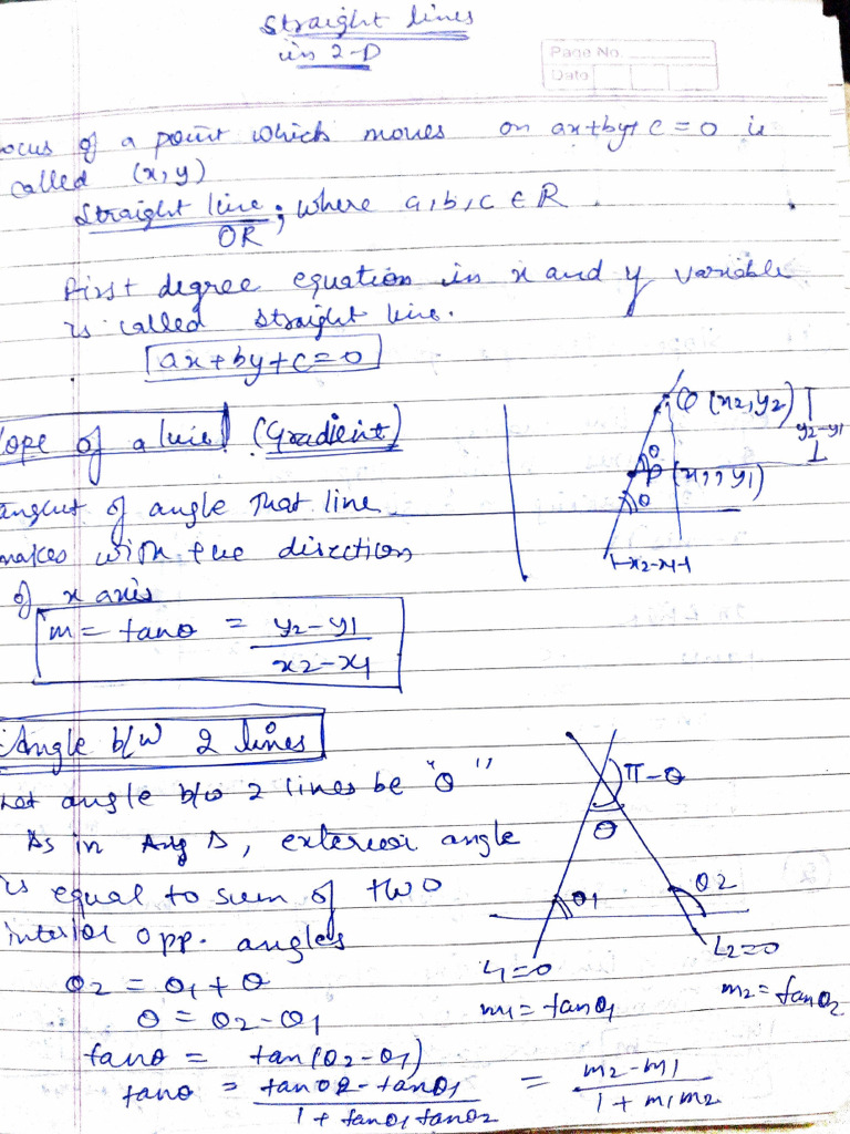 Straight Lines (2D) | PDF