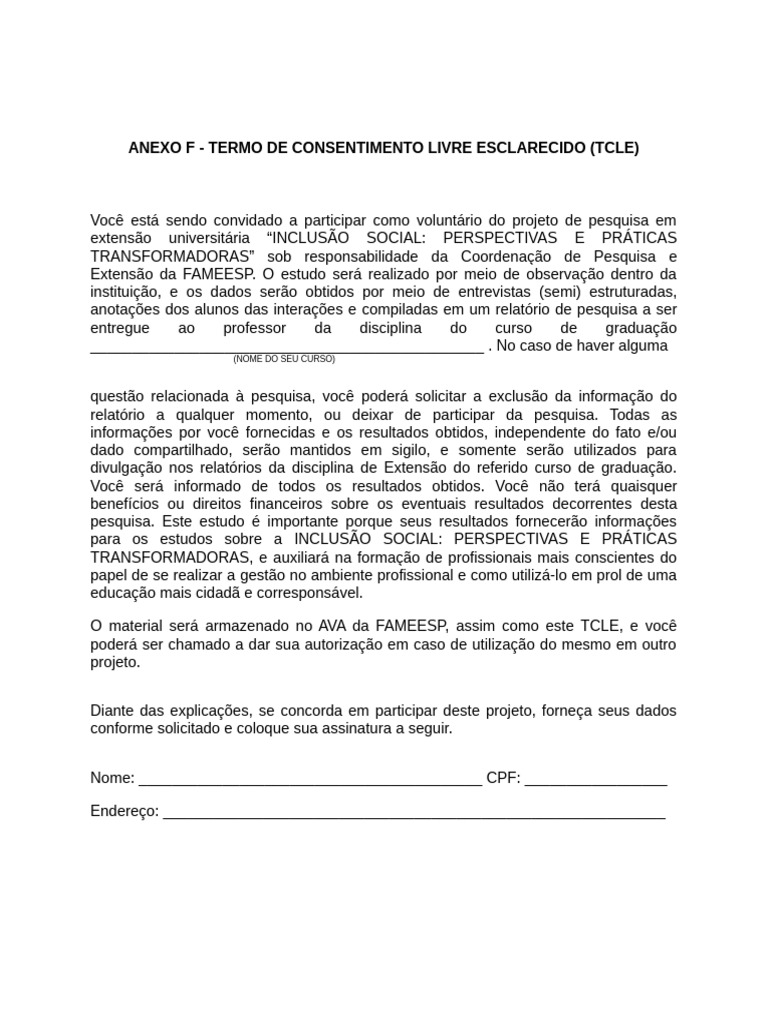 Termo de Consentimento | PDF