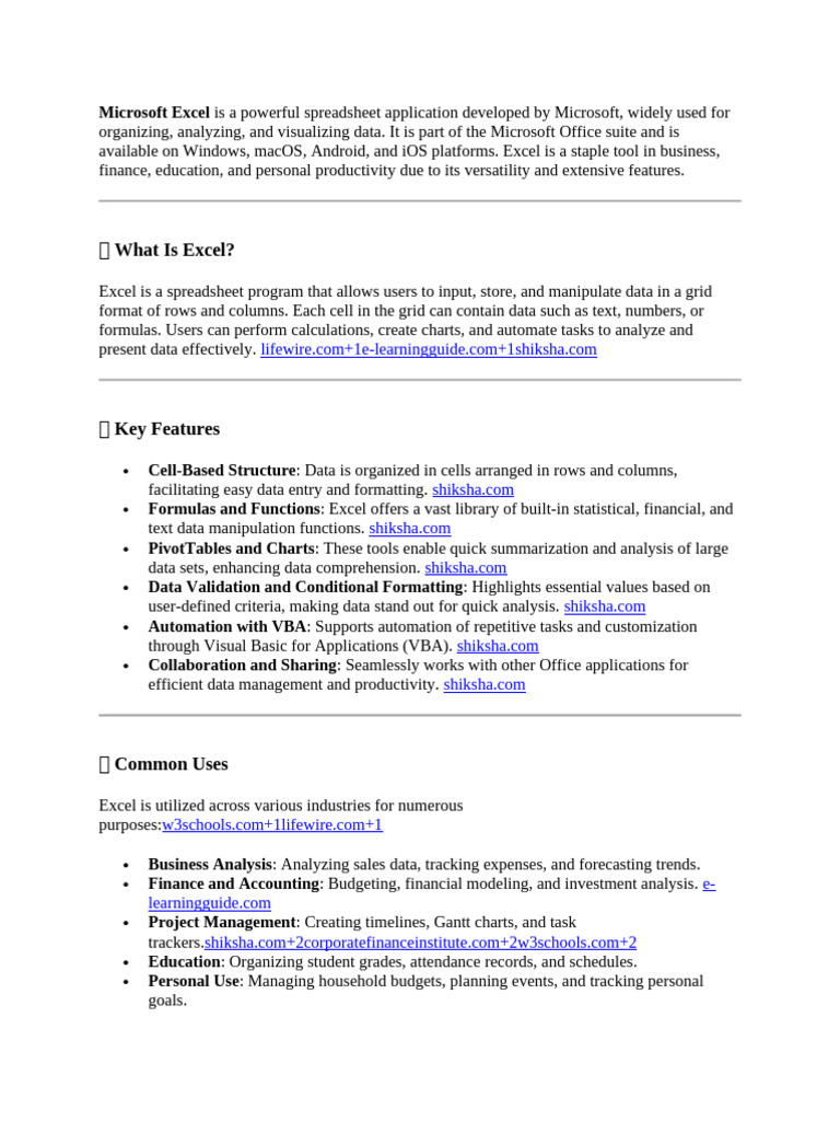 What is Excel | PDF | Microsoft Excel | Spreadsheet