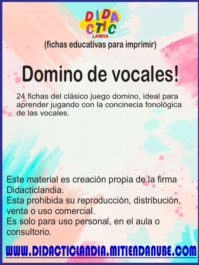 Fichas de Dominó para Aprender Vocales | PDF