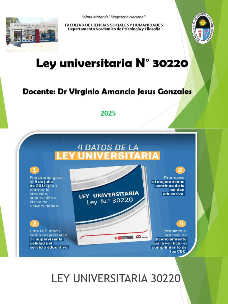 Semana 6 Ley Universitaria 30220 | PDF | Universidad | Titulo academico