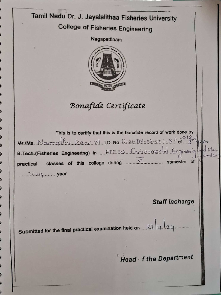 FPE 303 Environment Engineering & Management PRACTICAL | PDF