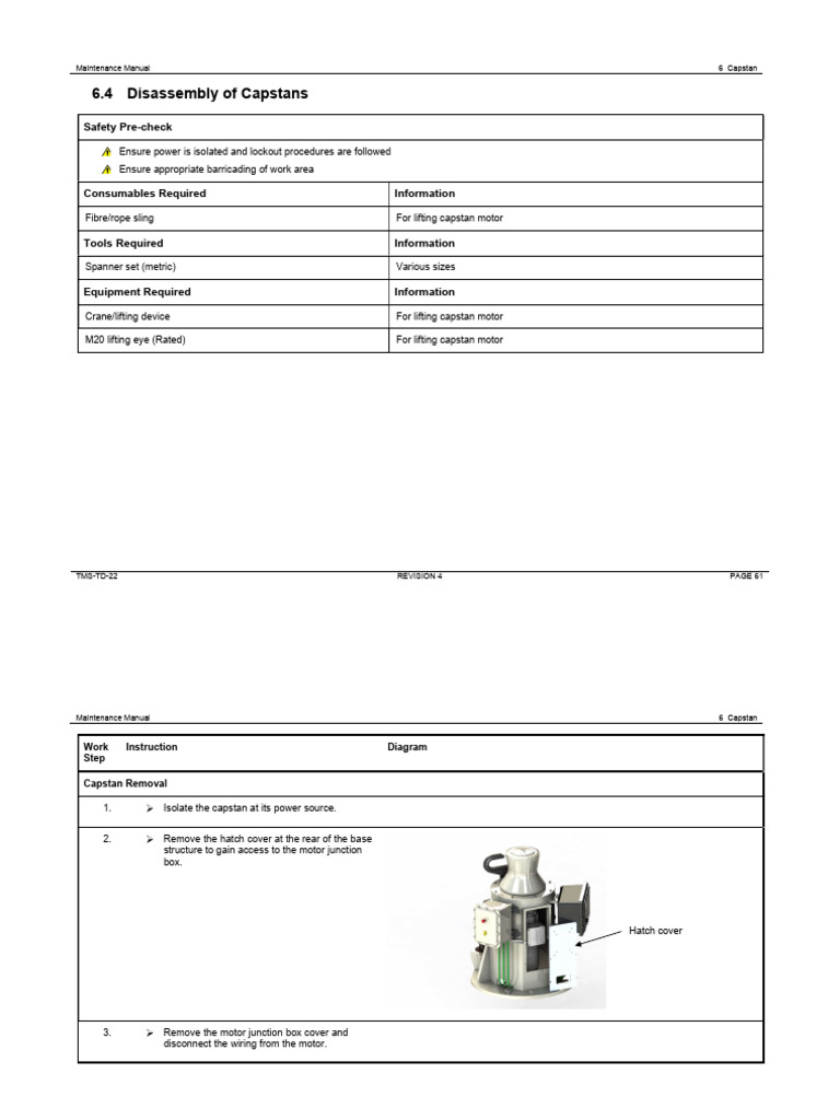 Capstan Dissassembly Procedure | PDF | Screw | Equipment