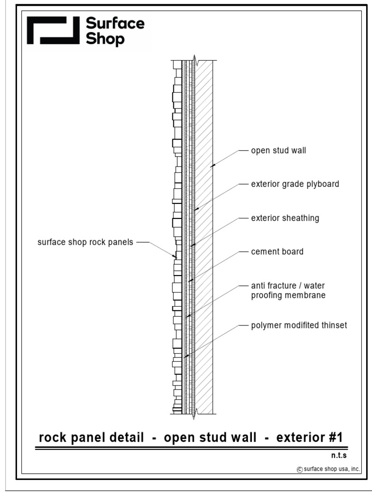 SS Rock Panel Installation Substrate Detail Open Stud Wall Exterior Cement Board1 | PDF
