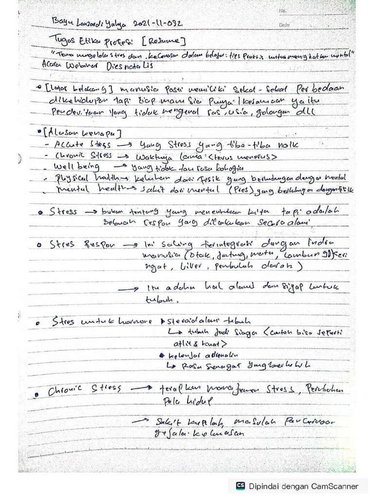 Tugas Etika Webinar Mental Health - Bayu Lanzardi Yahya - 202111032 | PDF