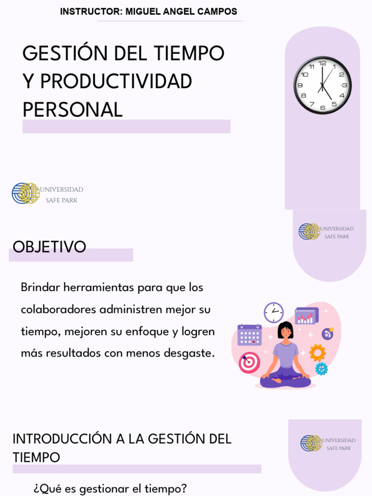 Curso Gestión Del Tiempo y Productividad Personal | PDF | Gestión del tiempo | Habilidades ...