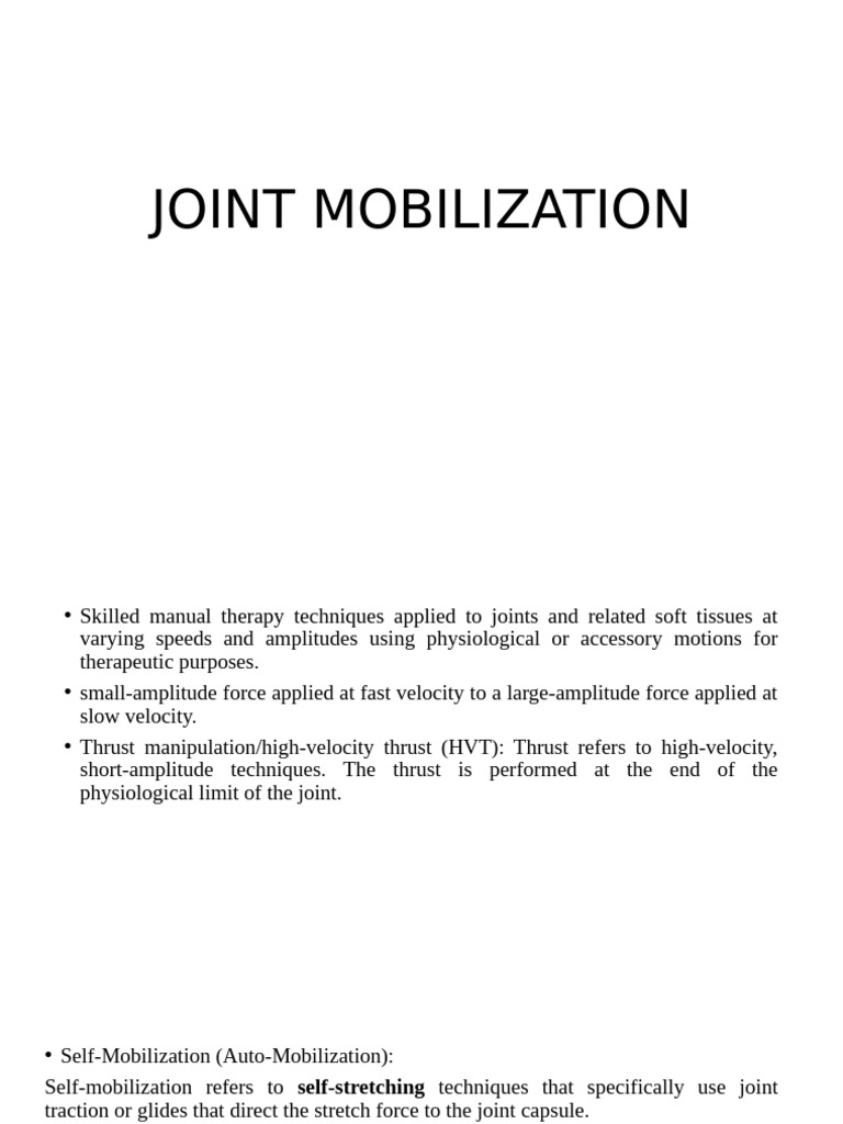 Joint Mobilization Pdf Pdf Anatomical Terms Of Motion Anatomical Terms Of Location