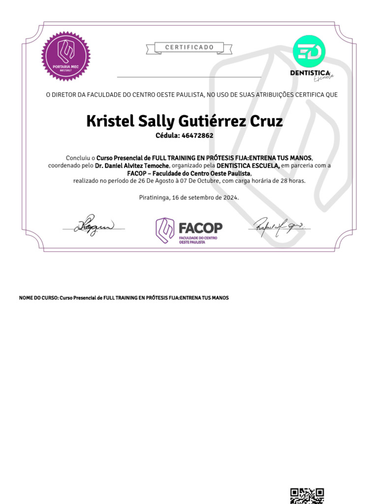 Curso Livre - Kristel Sally Gutiérrez Cruz | PDF