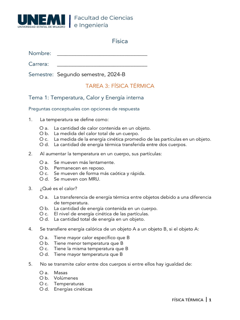 (MR) Tarea U3 (2024-B) - V PDF | PDF | Calor | Temperatura
