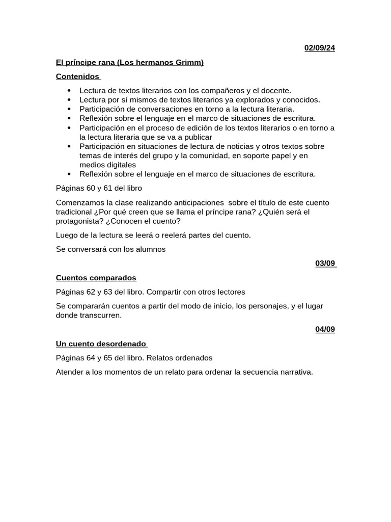 El Principe Rana | PDF | Cuentos | Aprendizaje