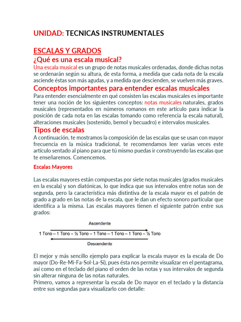 Escalas y Grados Musicales | PDF | Escala (música) | Escala menor
