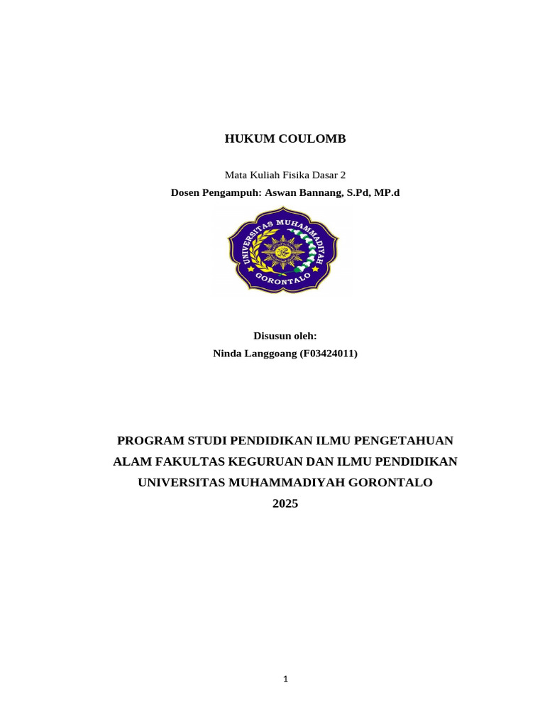 Hukum Coulomb dan Interaksi Muatan Listrik | PDF