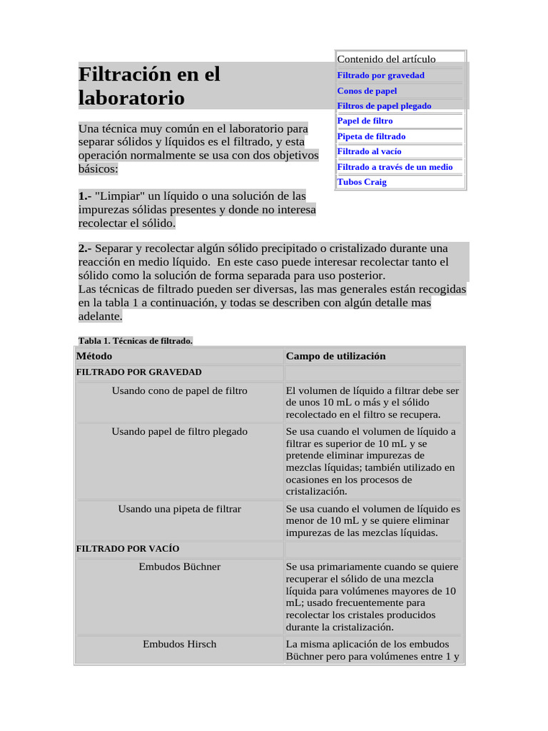 Técnicas de Filtración en Laboratorio | PDF | Filtración | Papel