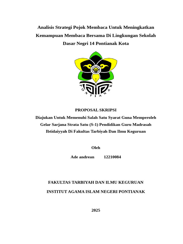 TEMPLATE PROPOSAL SKRIPSI KUALITATIF Saya | PDF