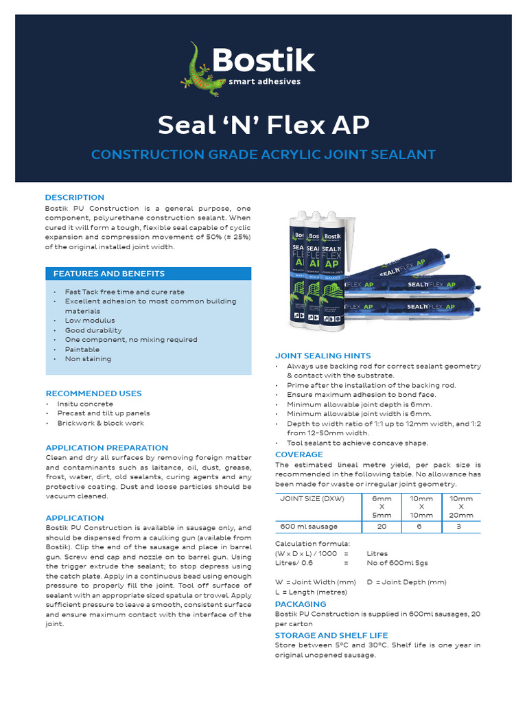 Bostik Seal N Flex AP Rev2 | PDF | Materials | Building Engineering