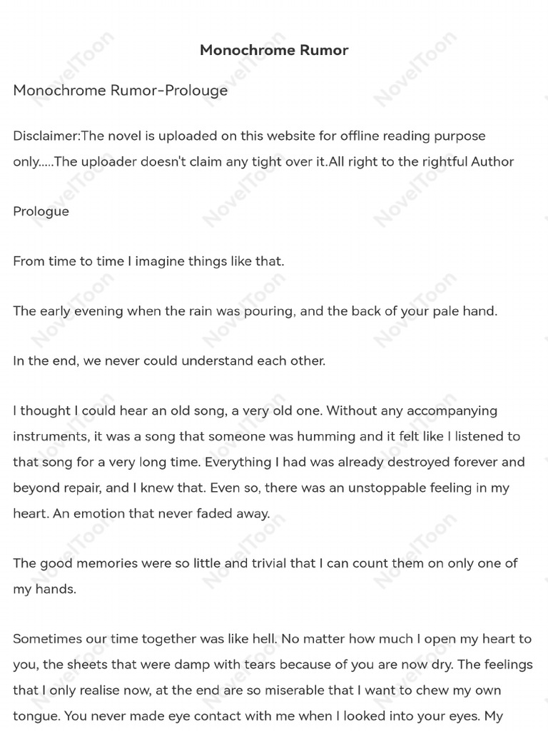Monochrome Rumor | PDF