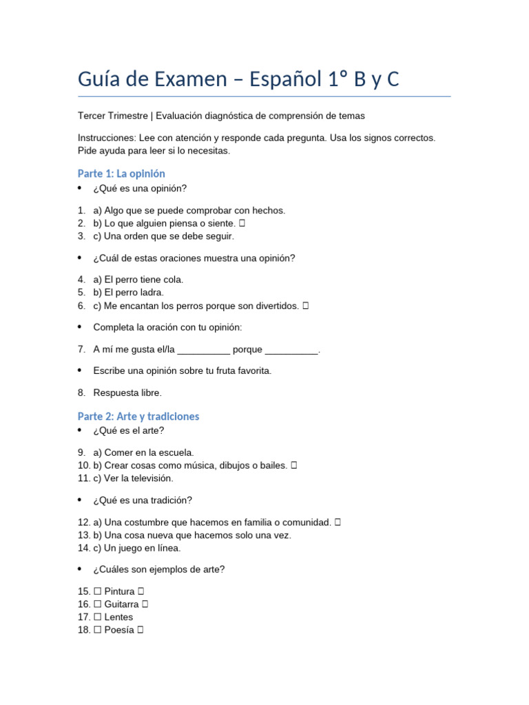 Guia Espanol PrimeroB C 3T | PDF