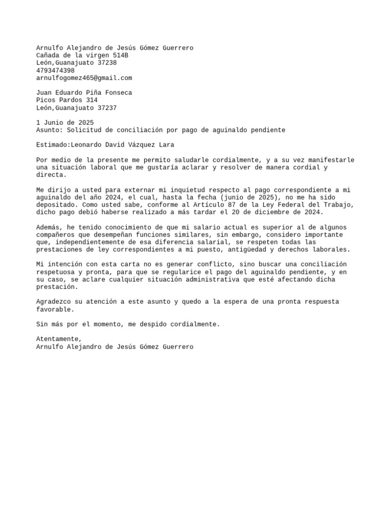 Carta Consignación | PDF