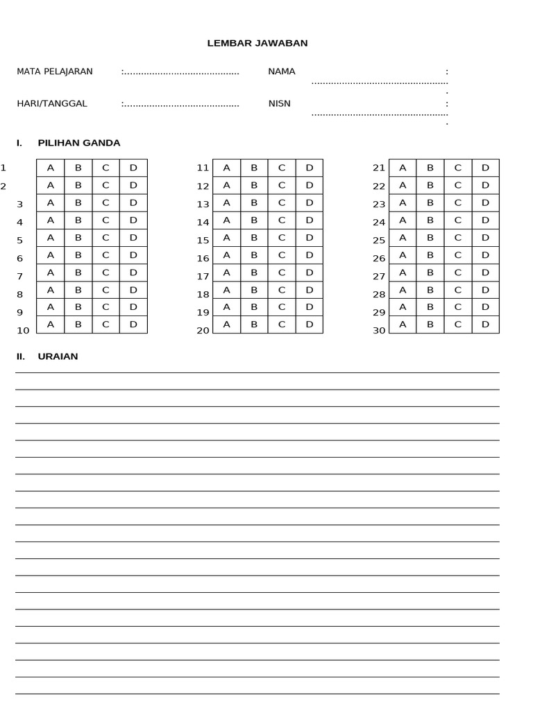 Ilide - Info Lembar Jawaban PDF PR | PDF