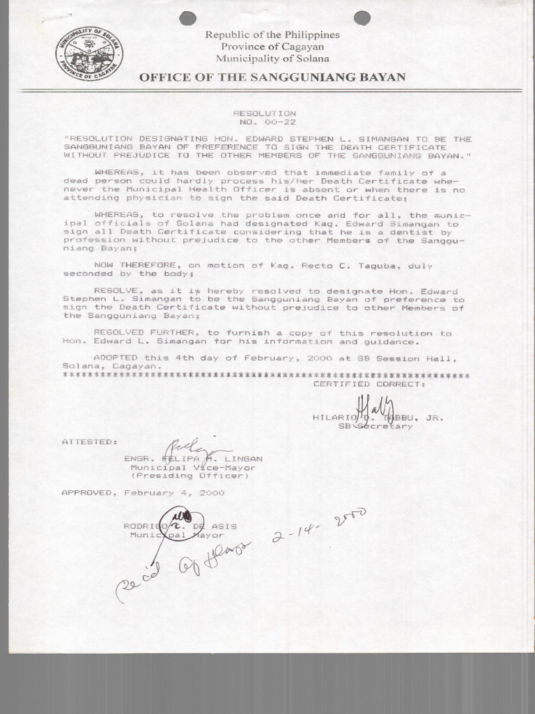 2000 - 22 - Sign Death Certificate | PDF
