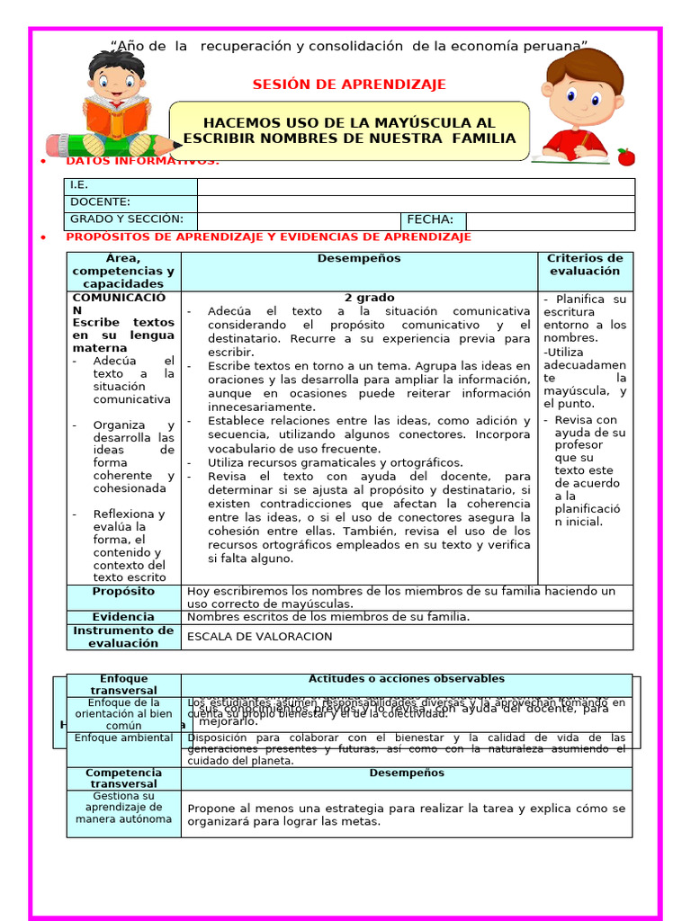 2º U2 S2 Sesion D1 Com Hacemos Uso de Las Mayusculas para Escribir ...