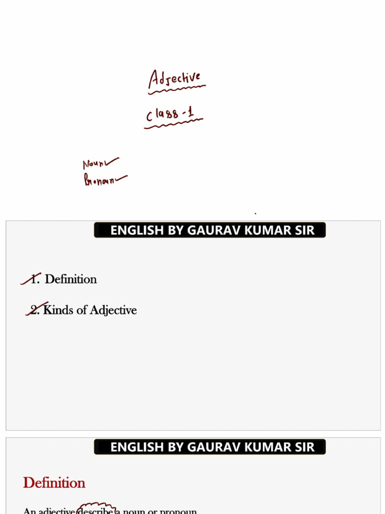 Adjective Class 1 | PDF