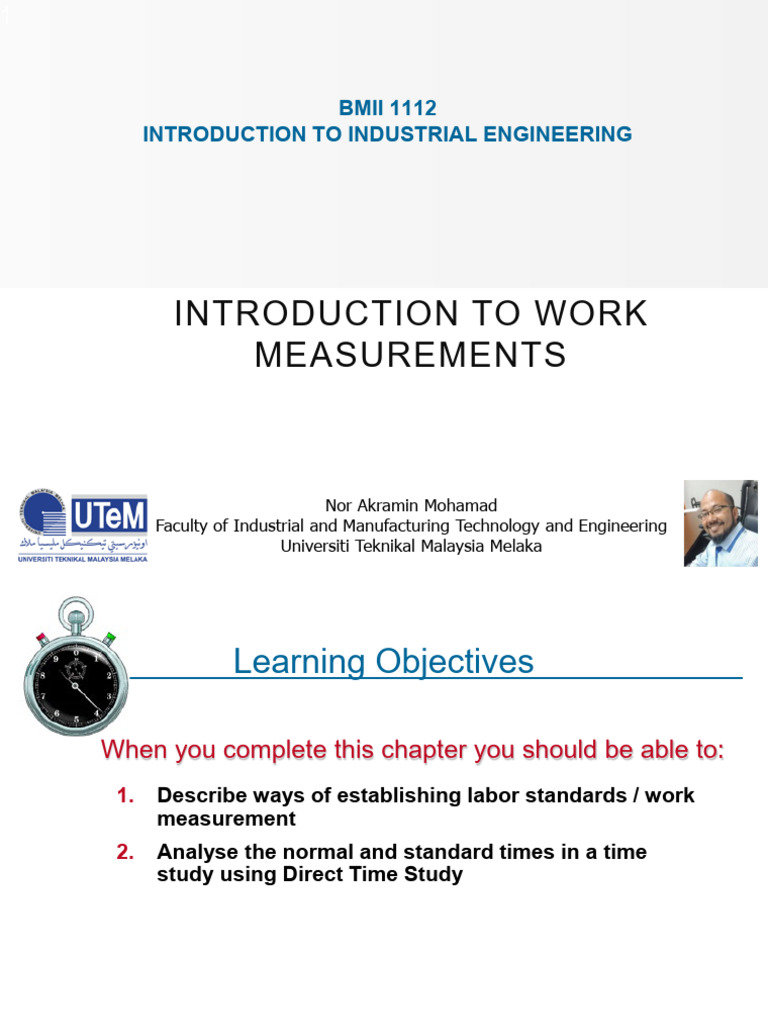 Ch4-Intro To Work Measurement | PDF | Accuracy And Precision | Measurement