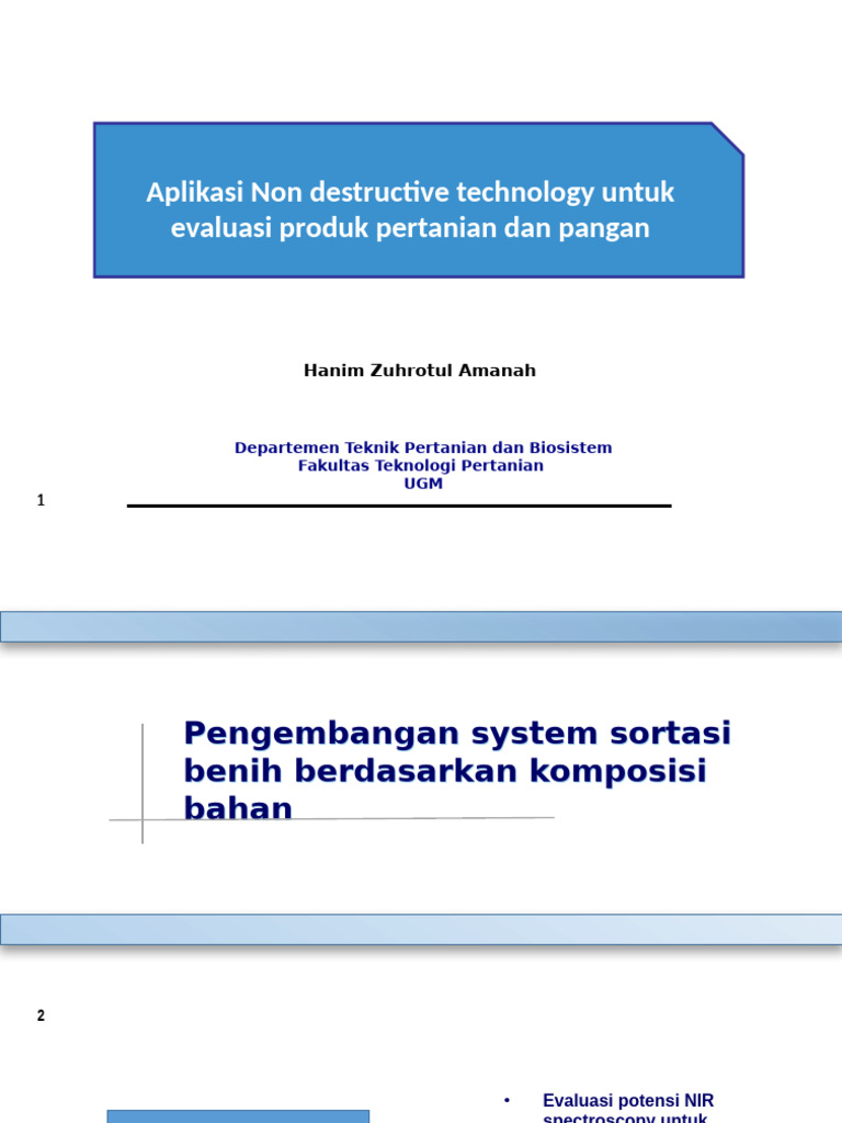 Aplikasi Non Destructive Technology Untuk Evaluasi Mutu Produk Pertanian Dan Pangan - Hyper ...