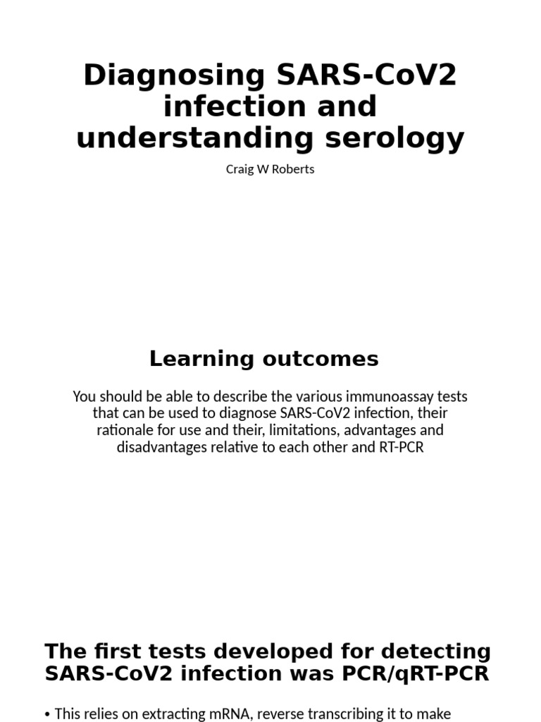 A Case Study For SARS-CoV2 | PDF | Elisa | Serology