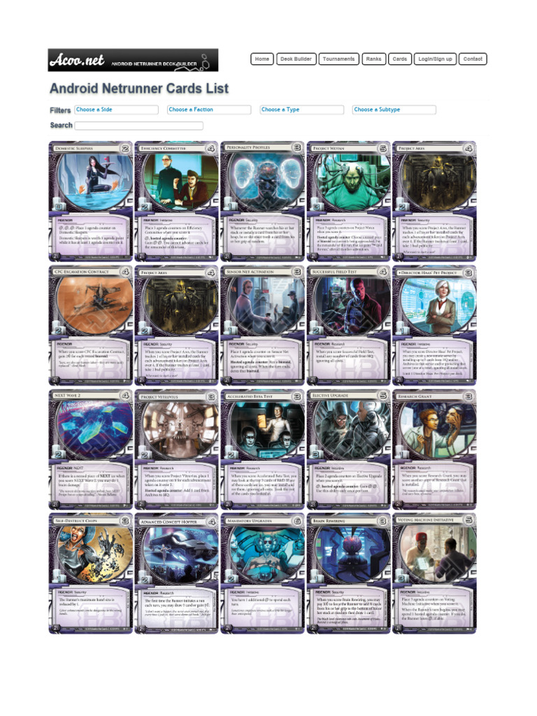 Android Netrunner Faction Overview | PDF
