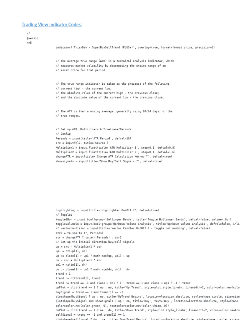 Trading View Indicator Codes | PDF | Valuation (Finance) | Financial ...