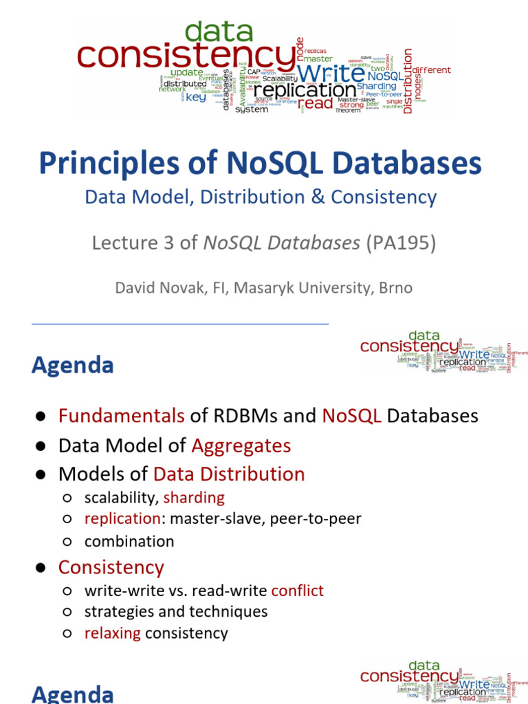 Lecture 3 Principles Of Nosql Databases Pdf No Sql Replication