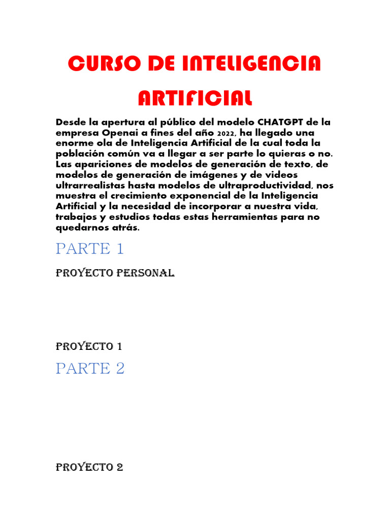 Curso Integral de Inteligencia Artificial | PDF
