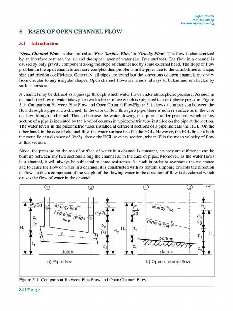 Basics of Open Channel Flow | PDF