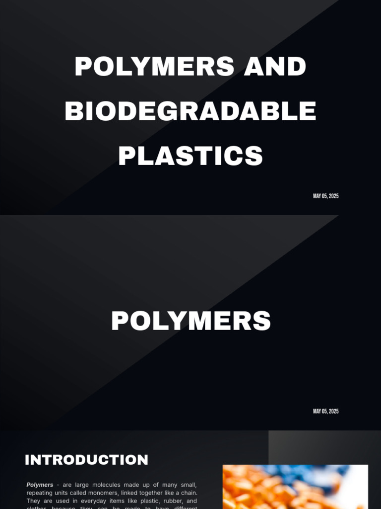 Polymer and Biodegradable Plastics | PDF | Biodegradation | Polymers