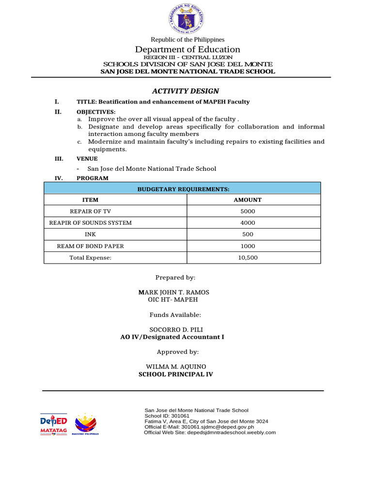 Activity Design - Docx - Field Trip | PDF