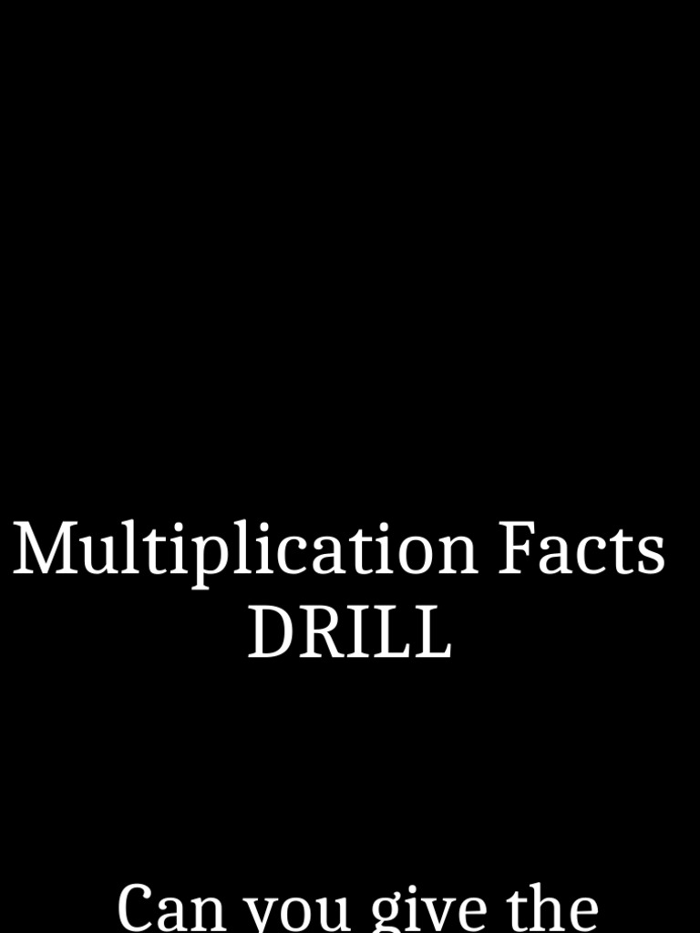 Multiplication Drill | PDF