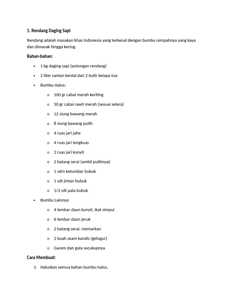 1 Resep Rendang Sapi Mantap | PDF