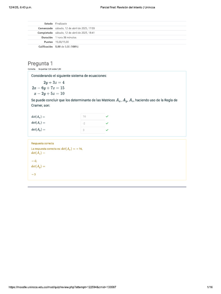 Parcial Final - Algebra Lineal - Miguel Lozano | PDF