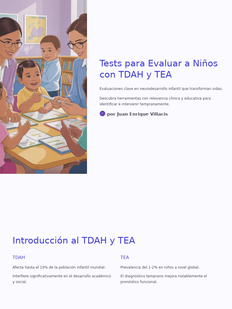 Tests para Evaluar A Ninos Con TDAH y TEA | PDF | Desorden hiperactivo ...