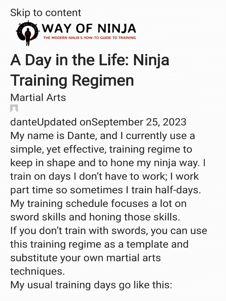 Life of A Ninja | PDF