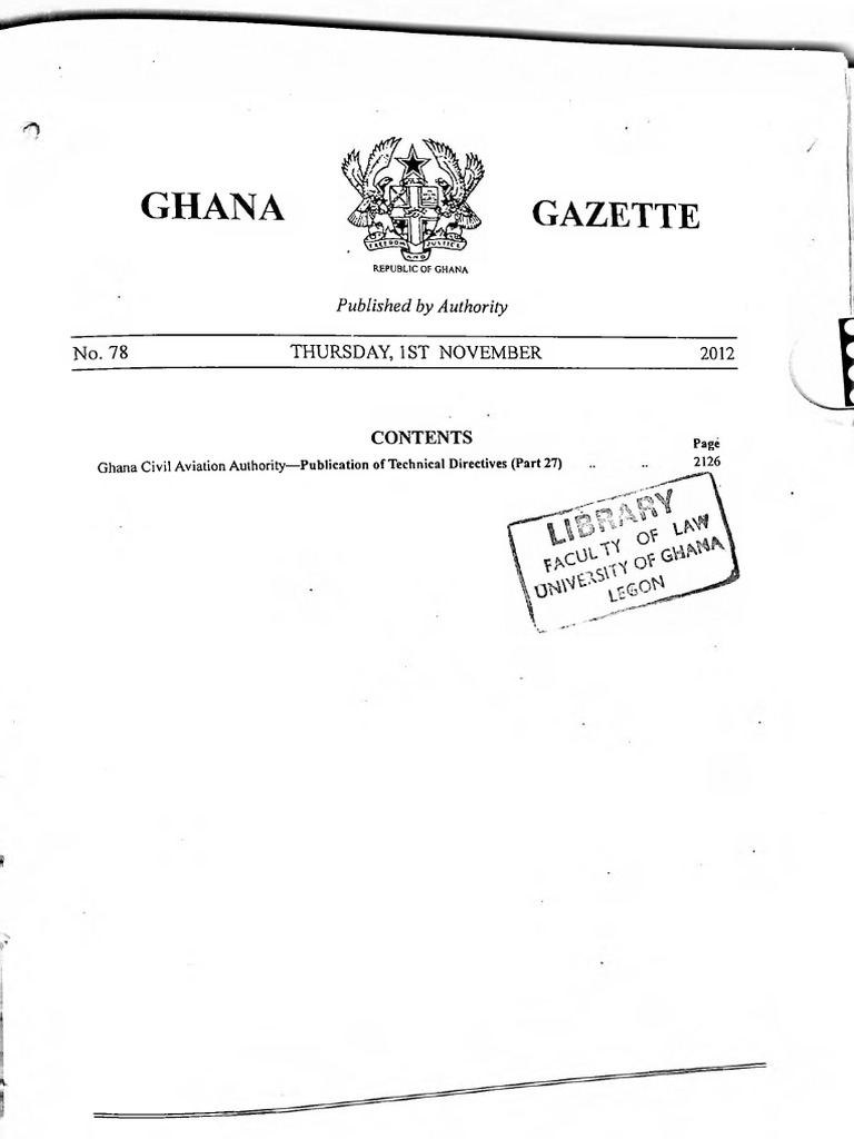 GH Government Gazette Dated 2012-11-01 No 78 | PDF | Instrument Flight ...