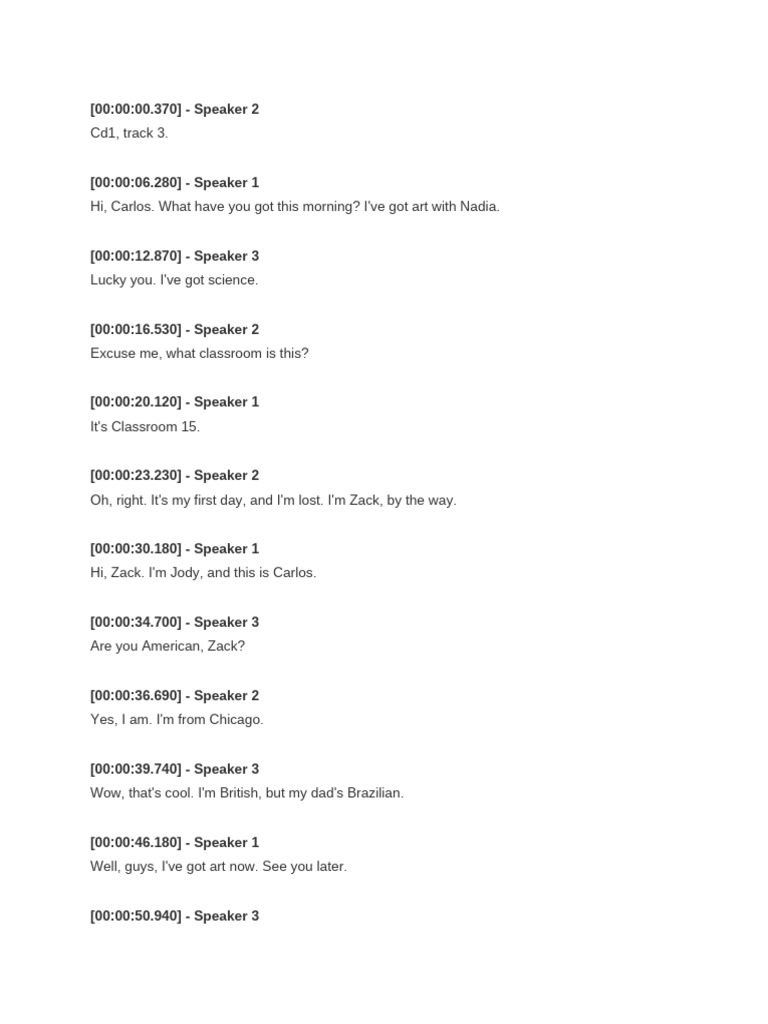 Dialogue+Jody,+Carlos+and+Zak mp3 | PDF