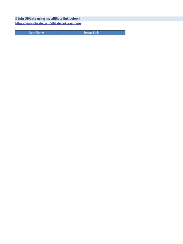 DHGate Clothing and Shoe Spreadsheet | PDF