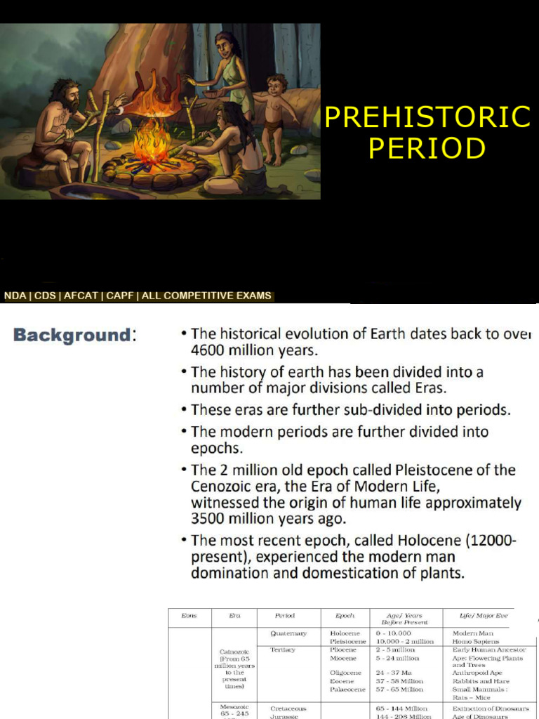 Pre Historic Period Ancient Lecture 1.Pdf | PDF | Paleolithic | Homo