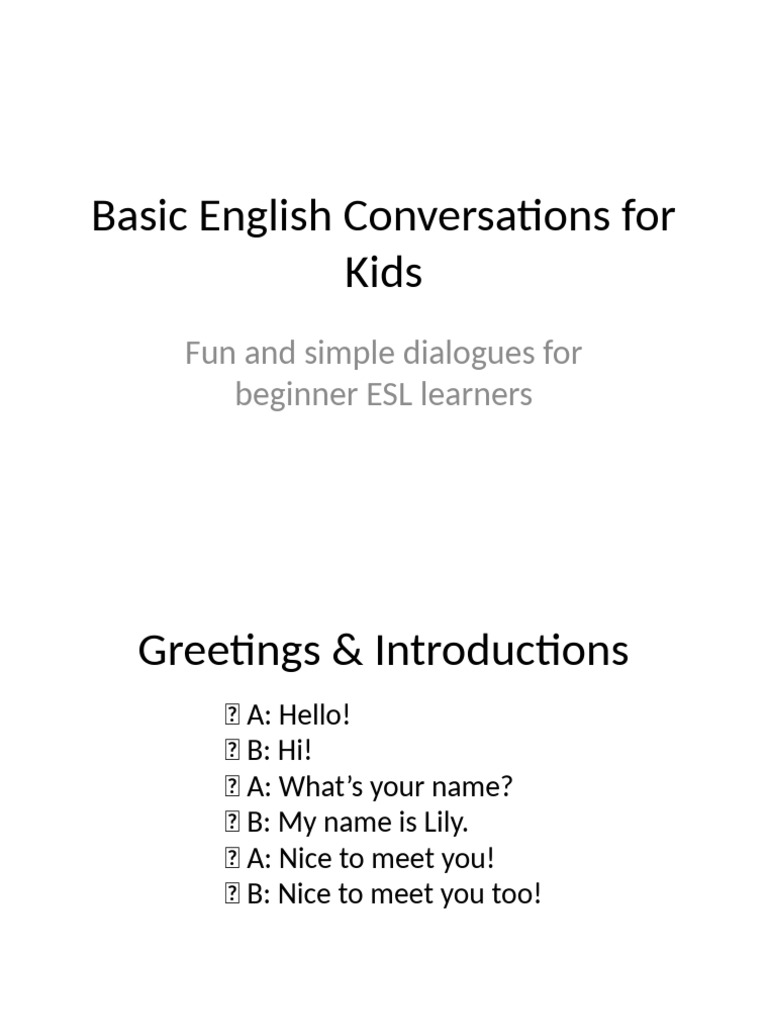 Basic English Conversations Updated | PDF