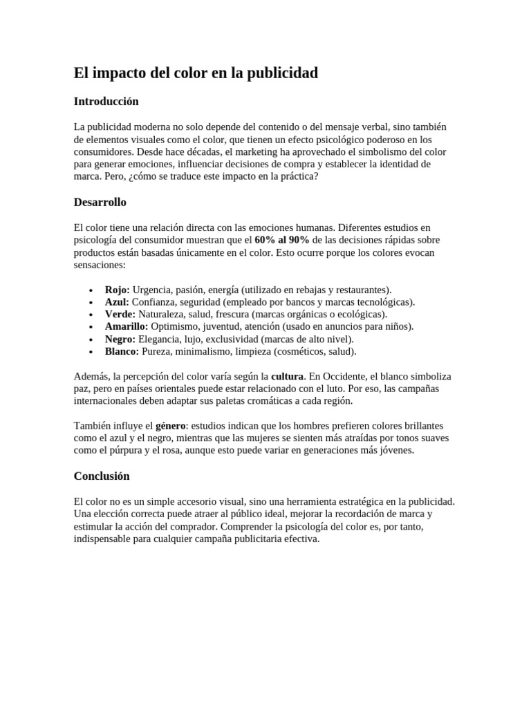 El poder del color en publicidad | PDF