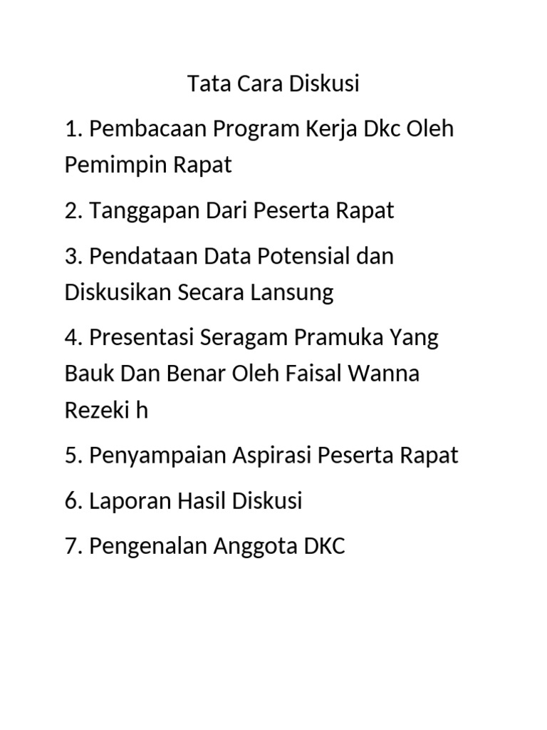Tata Cara Diskusi yang Efektif | PDF