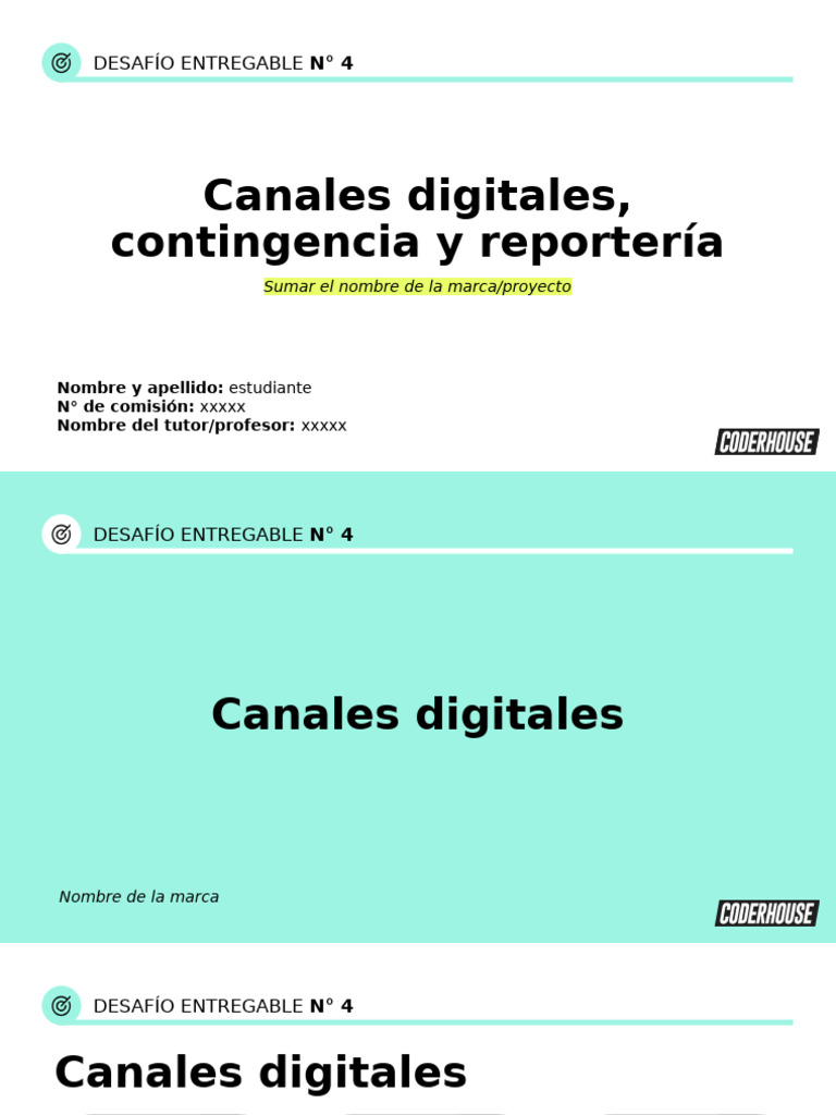 Desafío Entregable N° 4 - Canales Digitales Contingencia y Reportería | PDF | Marketing de ...